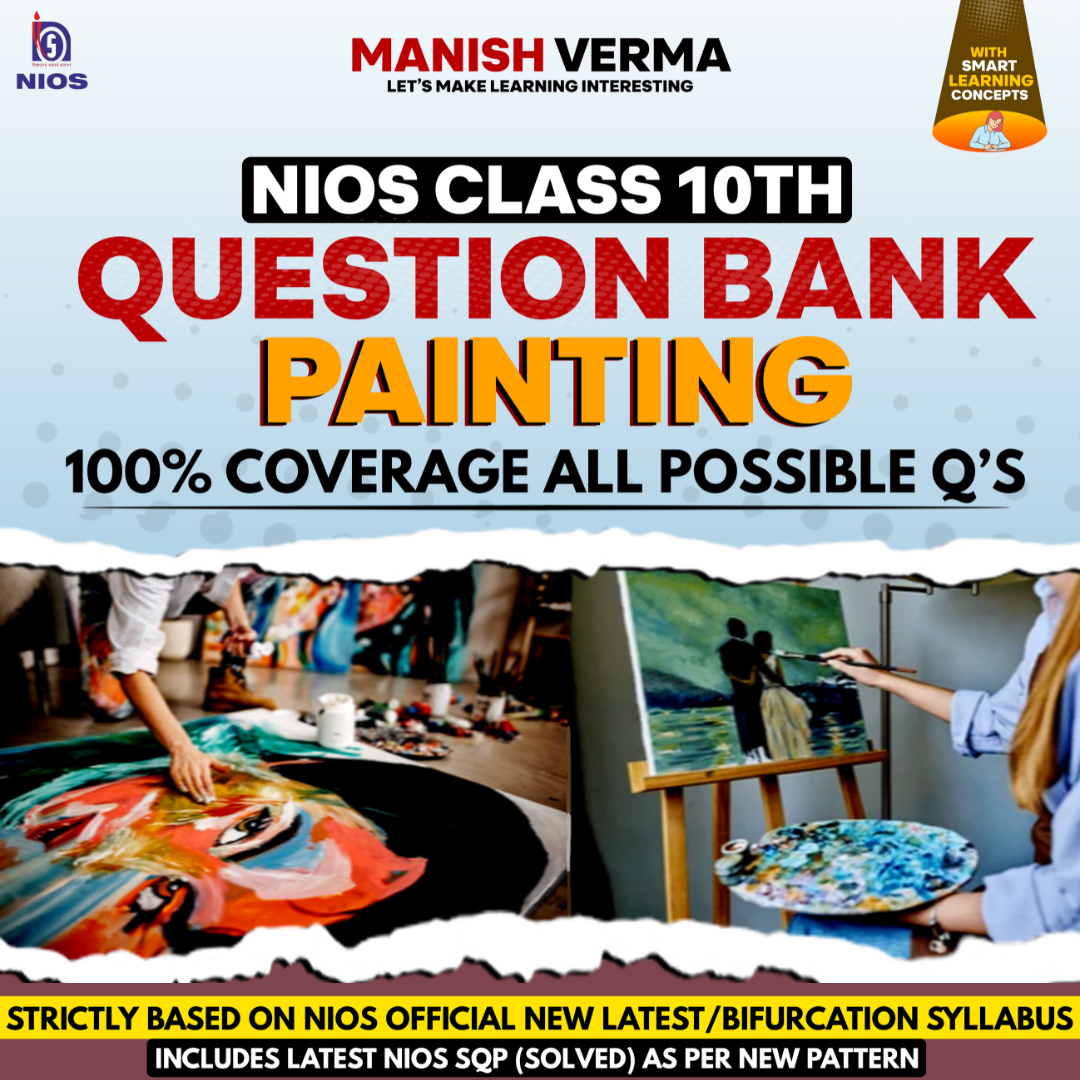 NIOS Class 10th Painting (225) Question Bank Notes in English Medium By ...