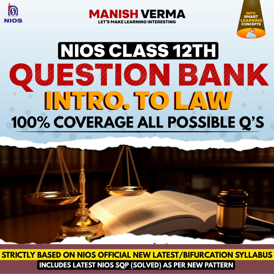 NIOS Class 12th Introduction to Law (338) Question Bank Notes in ...