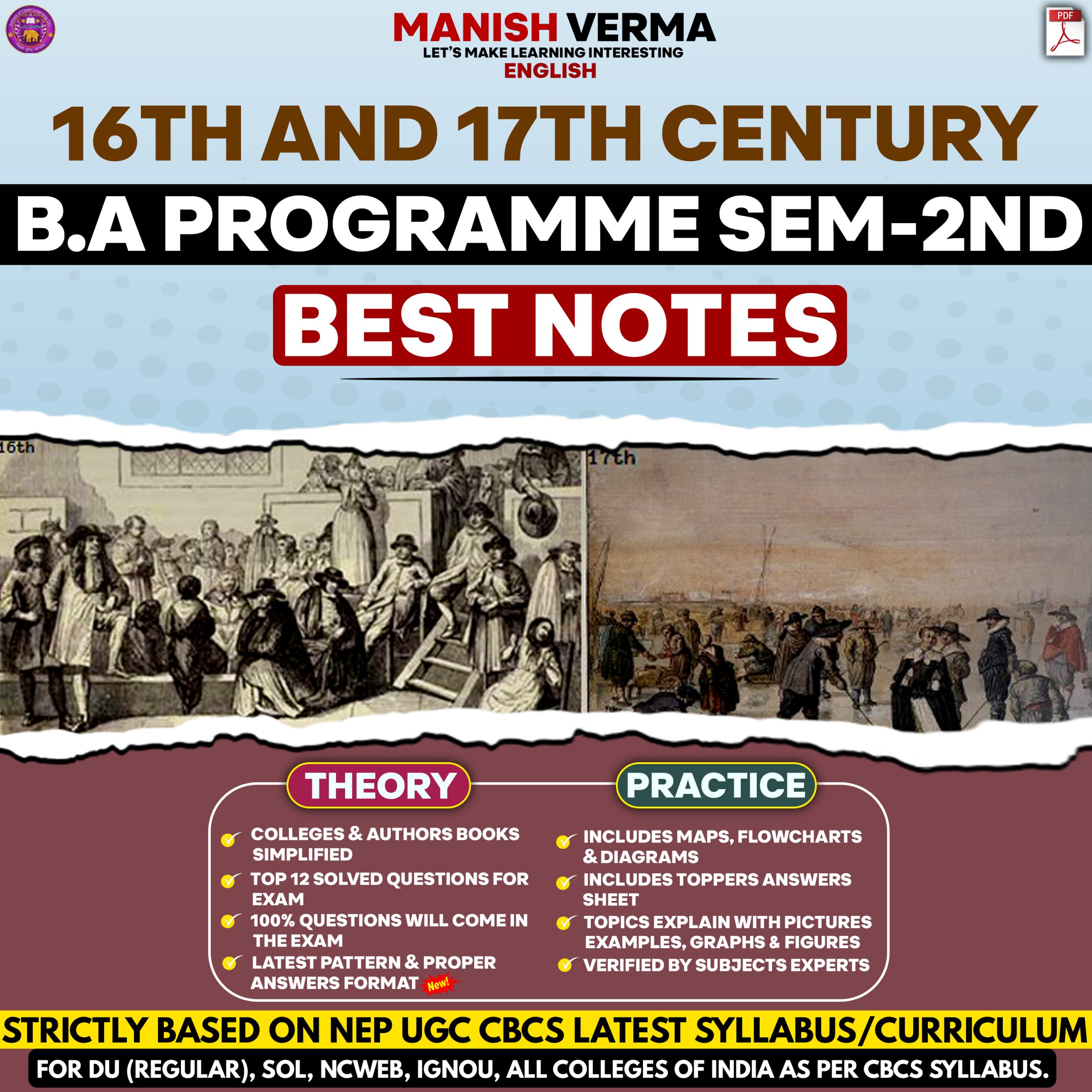B.A Program DU SOL Semester 2nd English:16th and 17th Century IN ...
